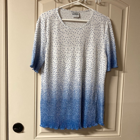 BonWorth | Tops | Bonworth Top Tunic Blouse Mini Pleats Ruffles 2 Way ...